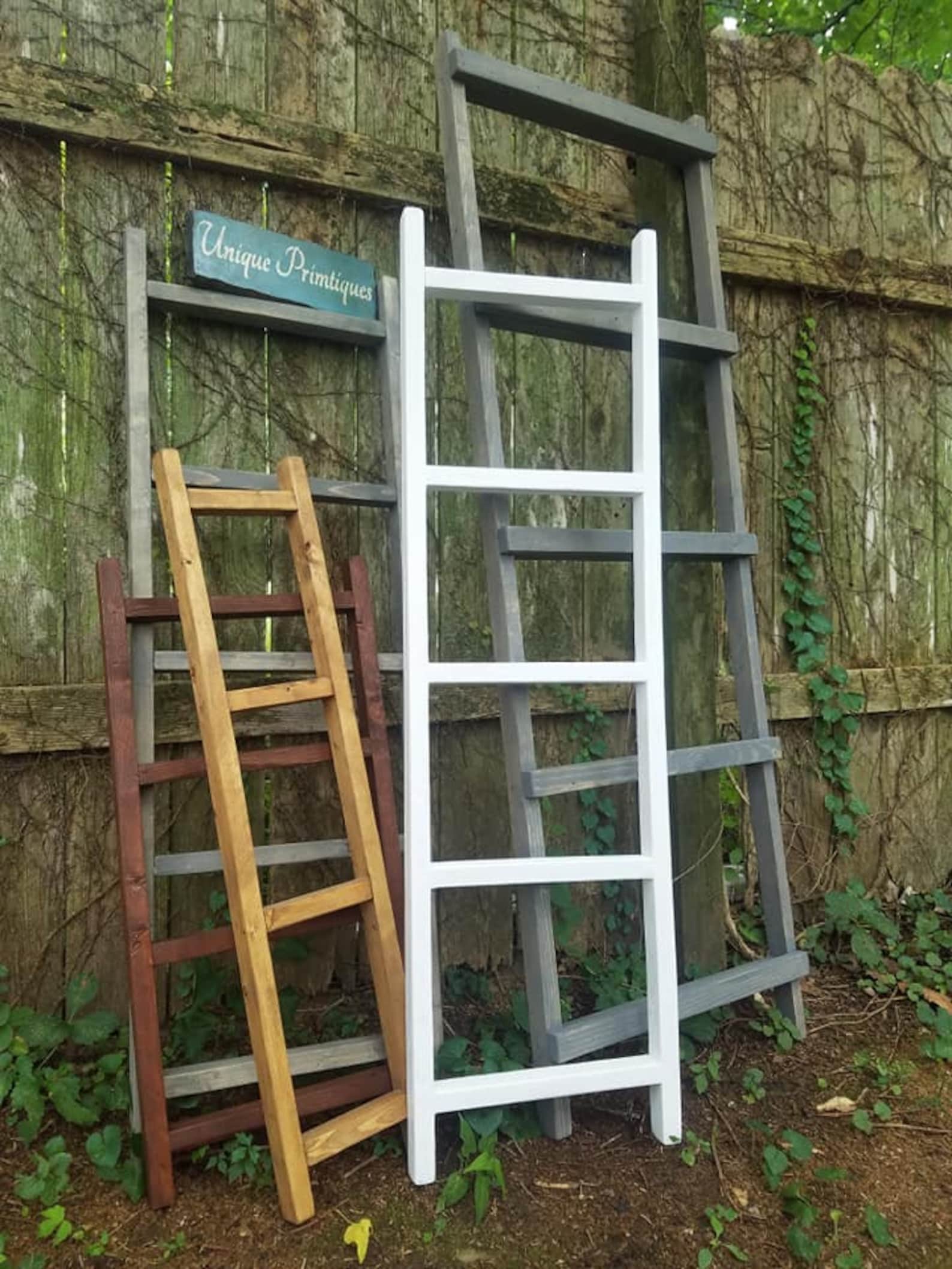 RUSTIC WOOD LADDER Home Decor Custom Sizes Colors Jewelry | Etsy