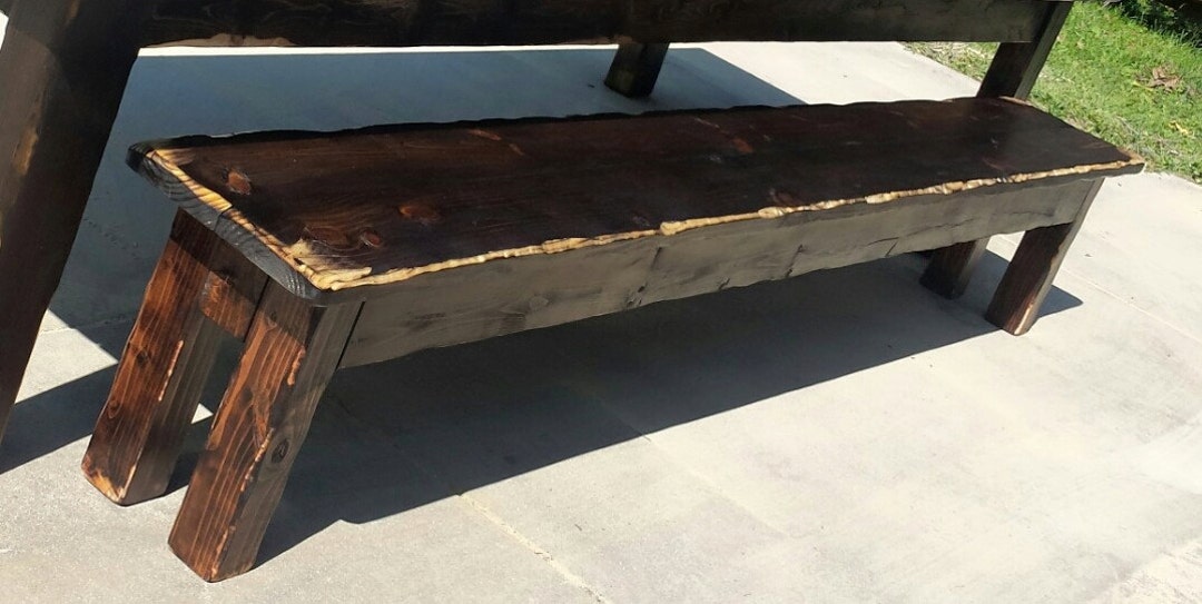 10-FT FARMHOUSE BENCH Rustic Farm House 14x120x19h Distressed Dark ...