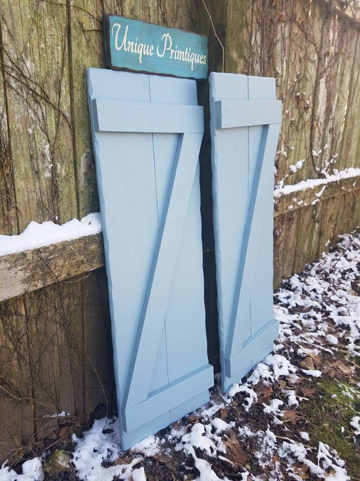 COASTAL LIVING SHUTTERS Rustic Wood Blue Twilight Wooden Barn | Etsy