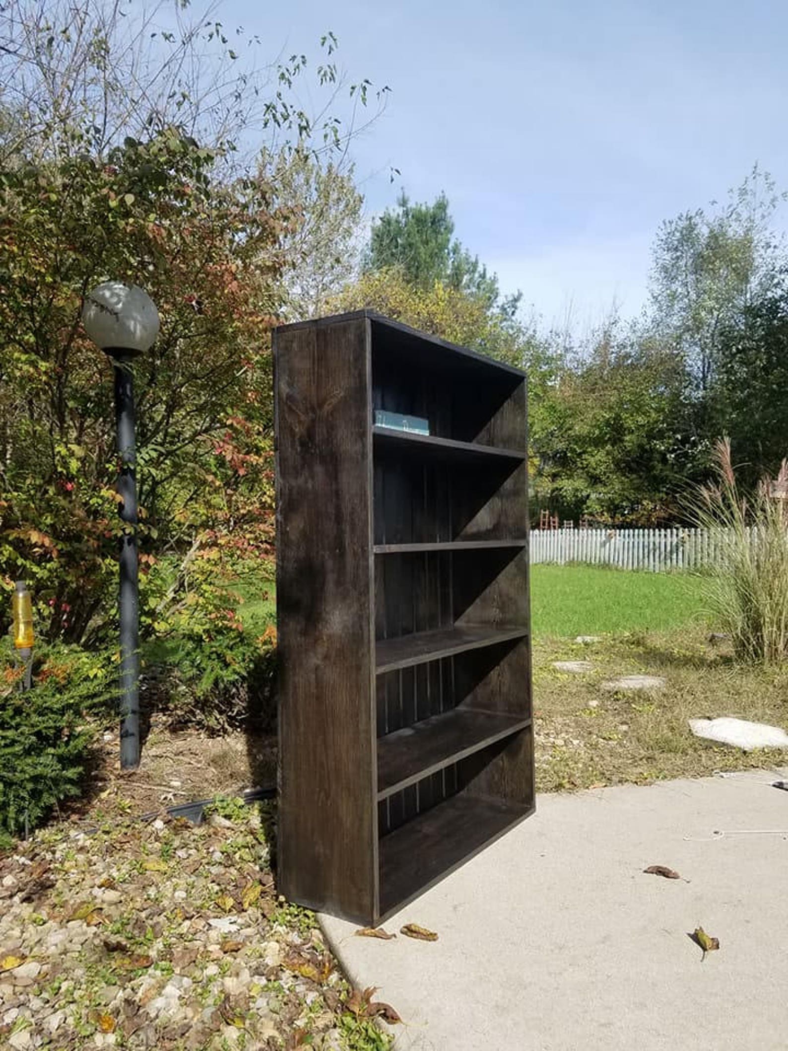 Rustic Wood Bookcase Shelf Reclaimed Barn Wood Look Primitive - Etsy