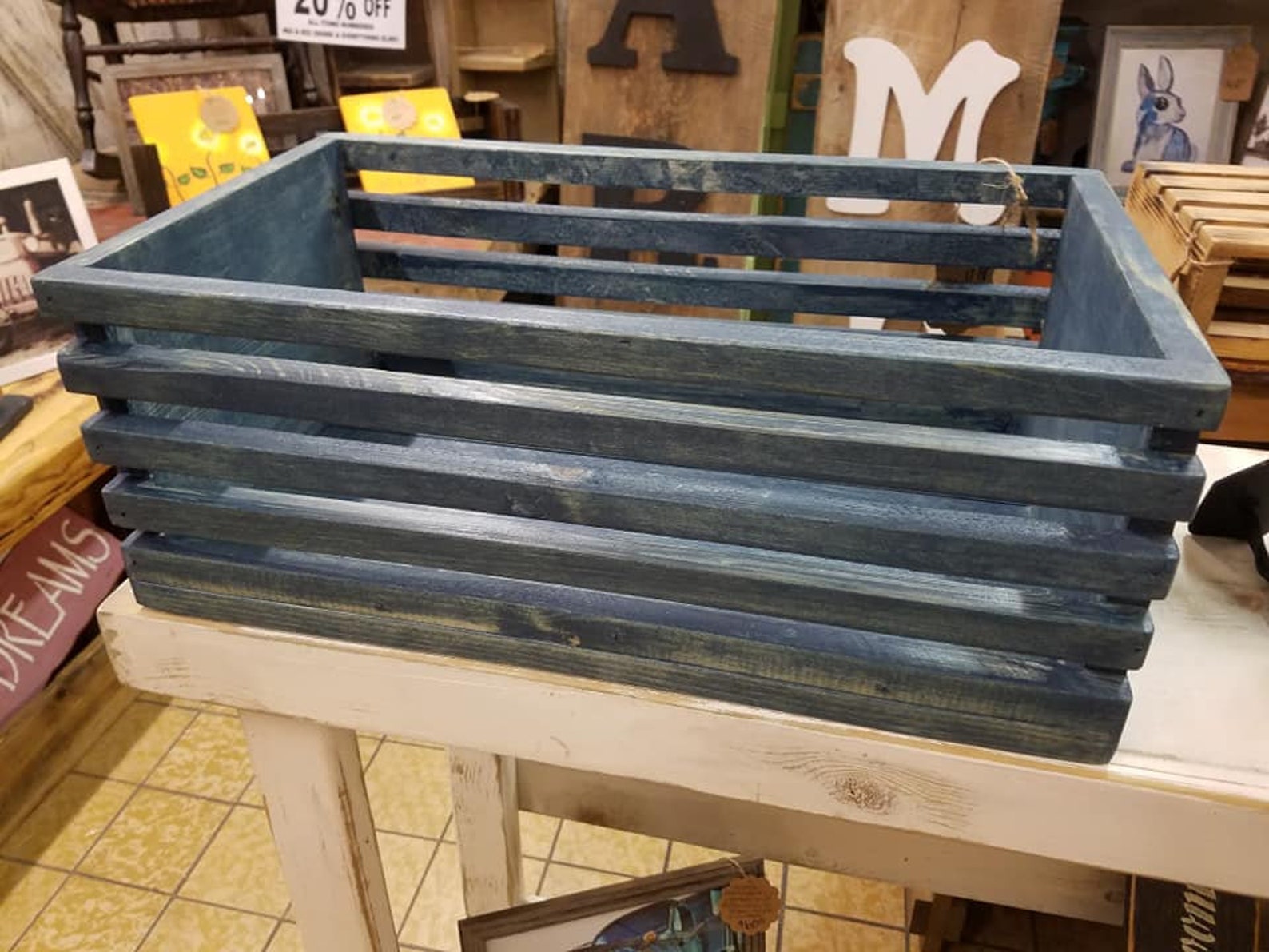 Rustic FARMHOUSE Wood CRATES X3 Reclaimed Wood Bathroom Kitchen Living ...