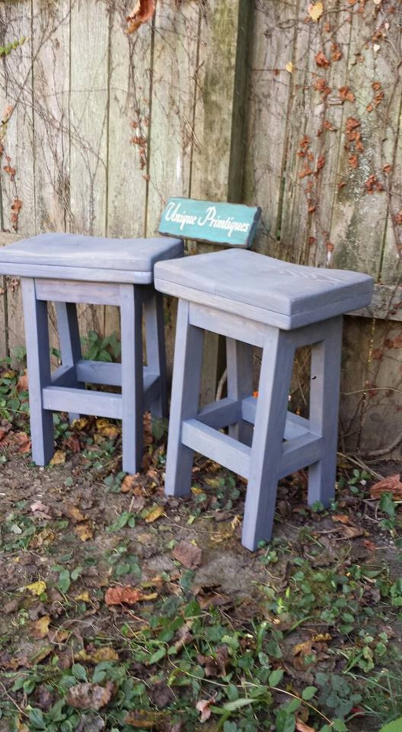 FARMHOUSE BAR STOOLS Two Rustic Farm House Kitchen Stool - Etsy