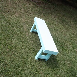 Coastal Living Seaside AQUA Blue Wood Bench by Unique Primtiques ...