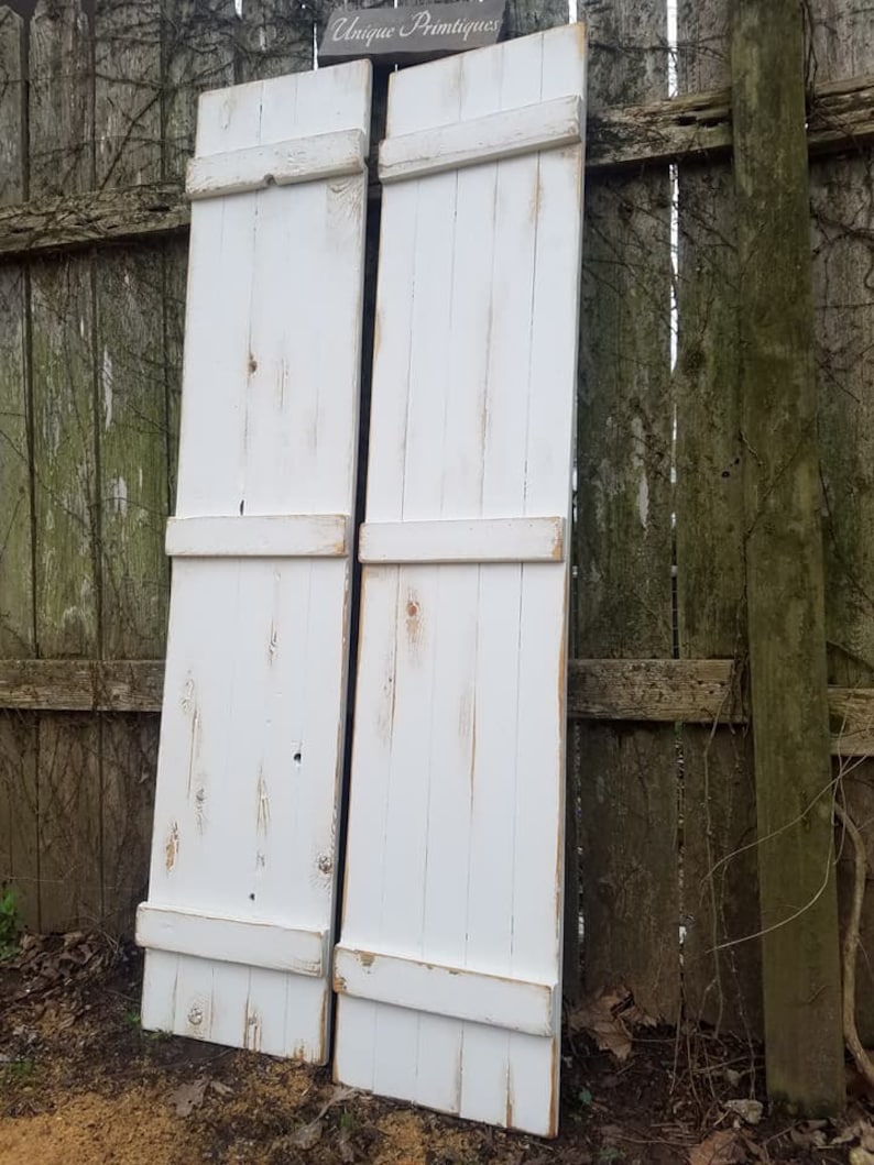 Rustic Coastal WOOD SHUTTERS 5-SLAT Country Barn Display - Etsy