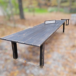 MASSIVE Rustic FARM TABLE Farmhouse Primitive Country Cabin Distressed ...