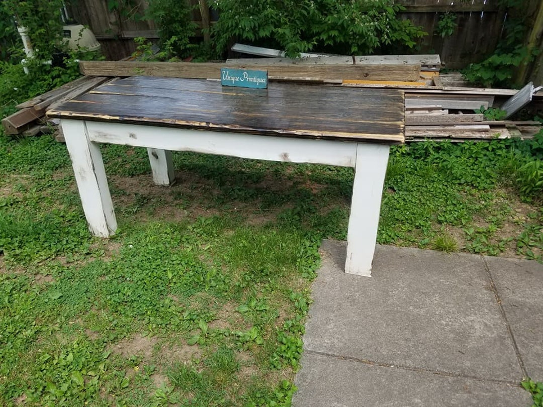 Rustic FARM TABLE Reclaimed Wood Farm House Primitive Country Cabin ...