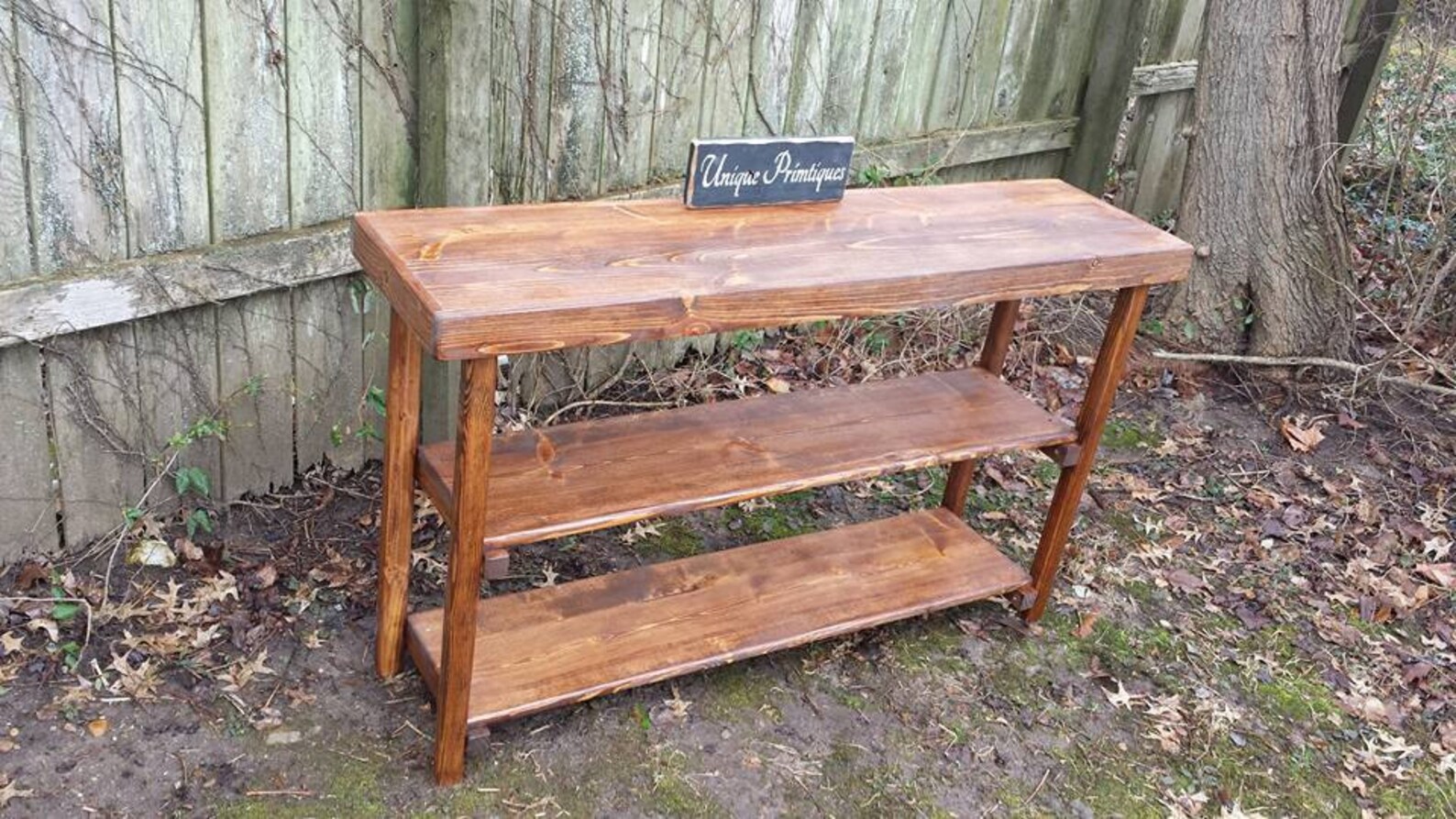 Rustic SOFA Console Bookcase TABLE Bookshelf Reclaimed Wood English ...