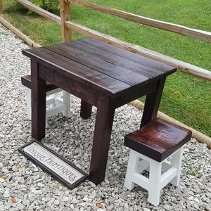 Rustic Farmhouse Kitchen Tiny House Home Living Table Small Dining ...