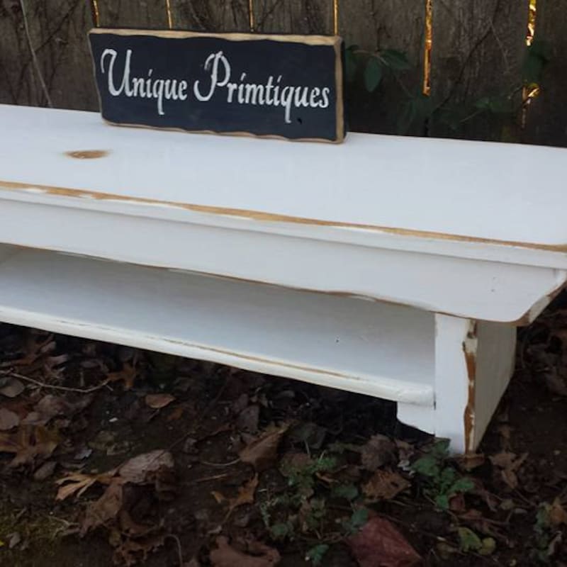 Country Wood Bench - Etsy