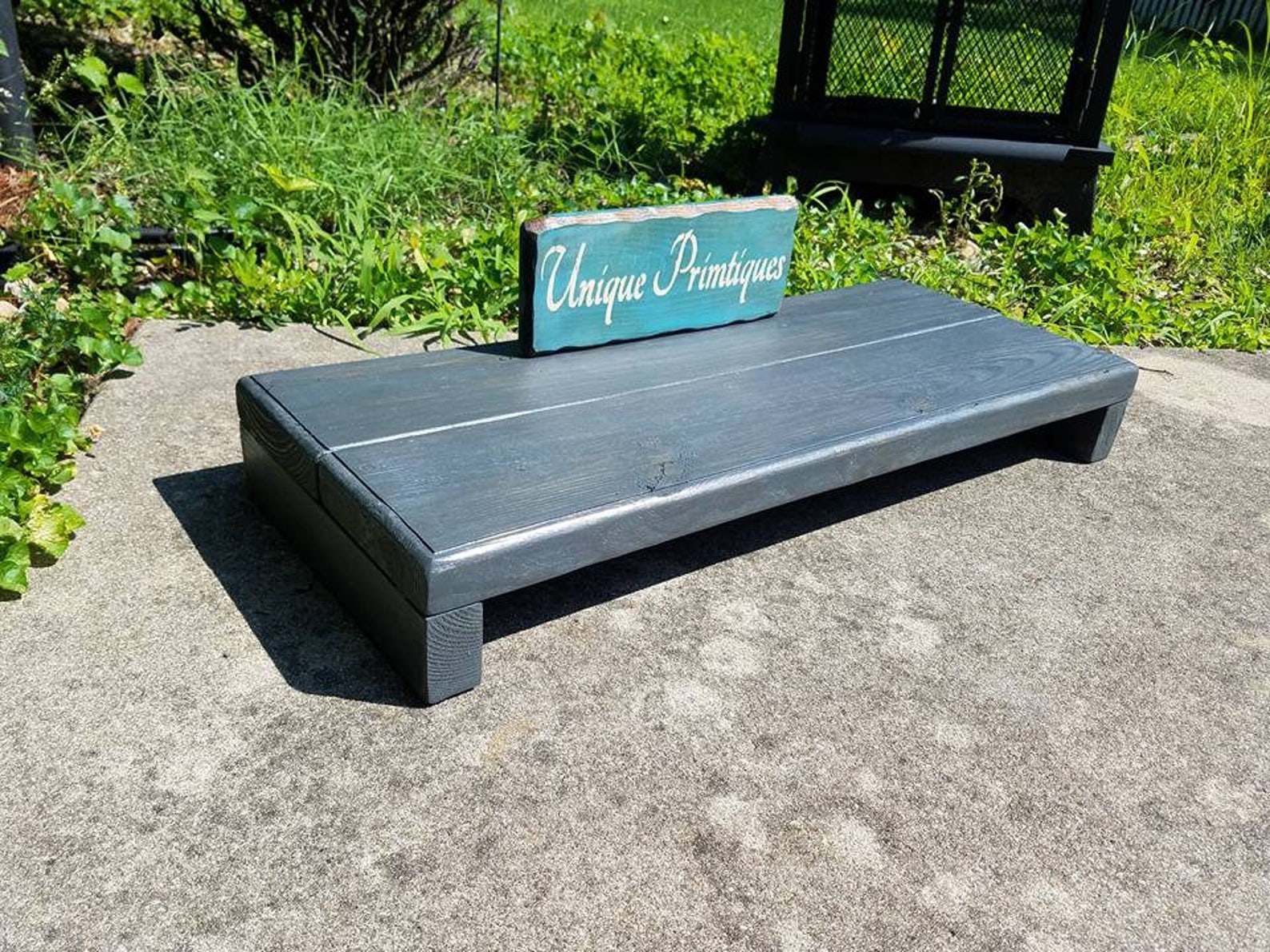 Rustic TABLE RISER Distressed Primitive Computer Monitor Printer Stand ...