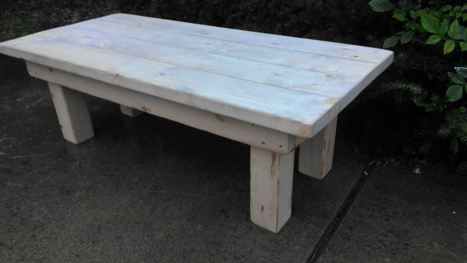 Rustic COFFEE TABLE Weathered Oak Antique Paint Distressed Reclaimed ...