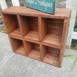 Small RUSTIC BOOKCASE Bookshelf Bathroom Kitchen Wine Crate Living Room ...