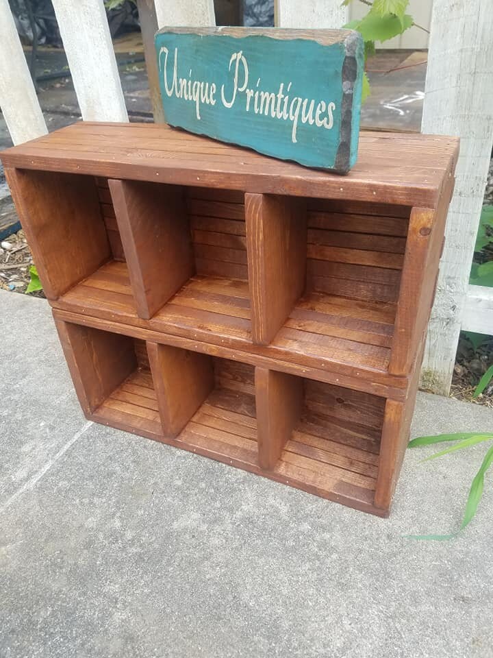 Small RUSTIC BOOKCASE Bookshelf Bathroom Kitchen Wine Crate | Etsy