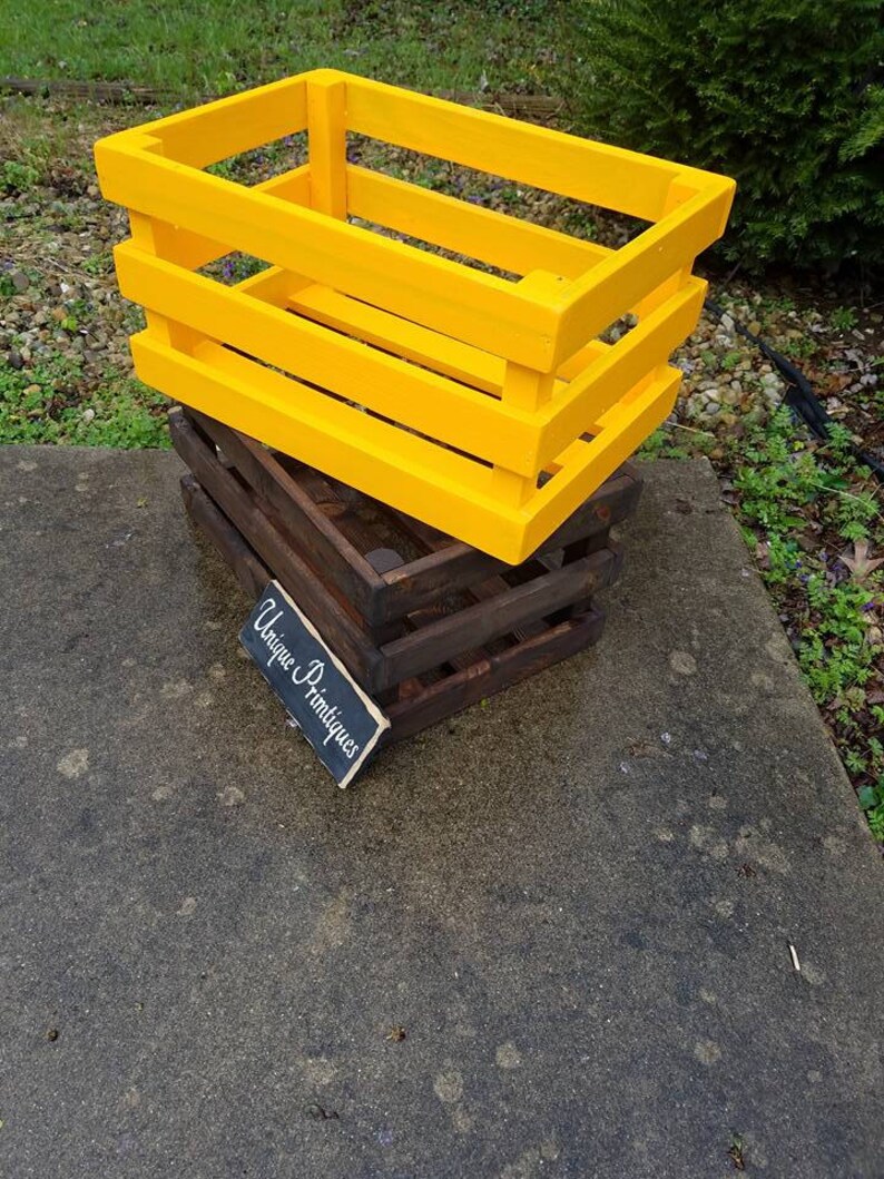 Rustic FARMHOUSE CRATES Large Wood CRATE Lot of Two Fruit - Etsy
