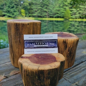 RED CEDAR RISERS Displays Set of Three Uses Jewelry Cupcakes Rock ...