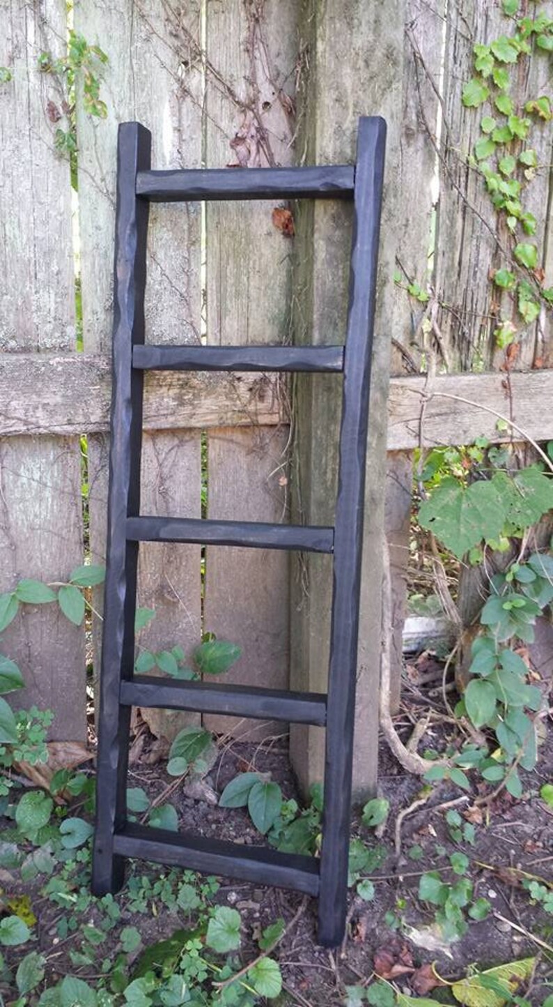 RUSTIC WOOD LADDER Primitive Ebony Home Wall Decor 11 W - Etsy