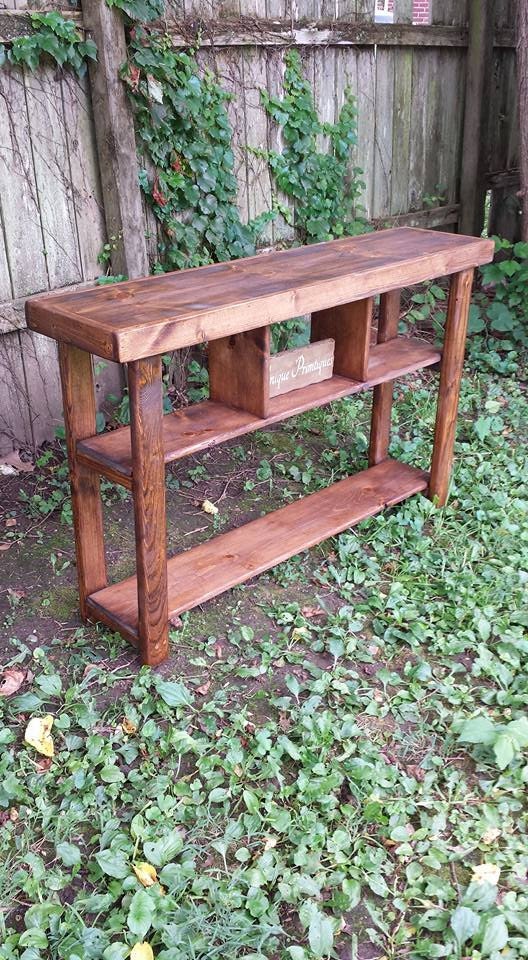 RUSTIC CONSOLE TABLE Sofa Entryway Entry Hall Table 12-3/4x53x33
