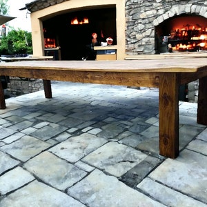 MASSIVE Rustic FARM TABLE Farmhouse Primitive Country Cabin Distressed ...