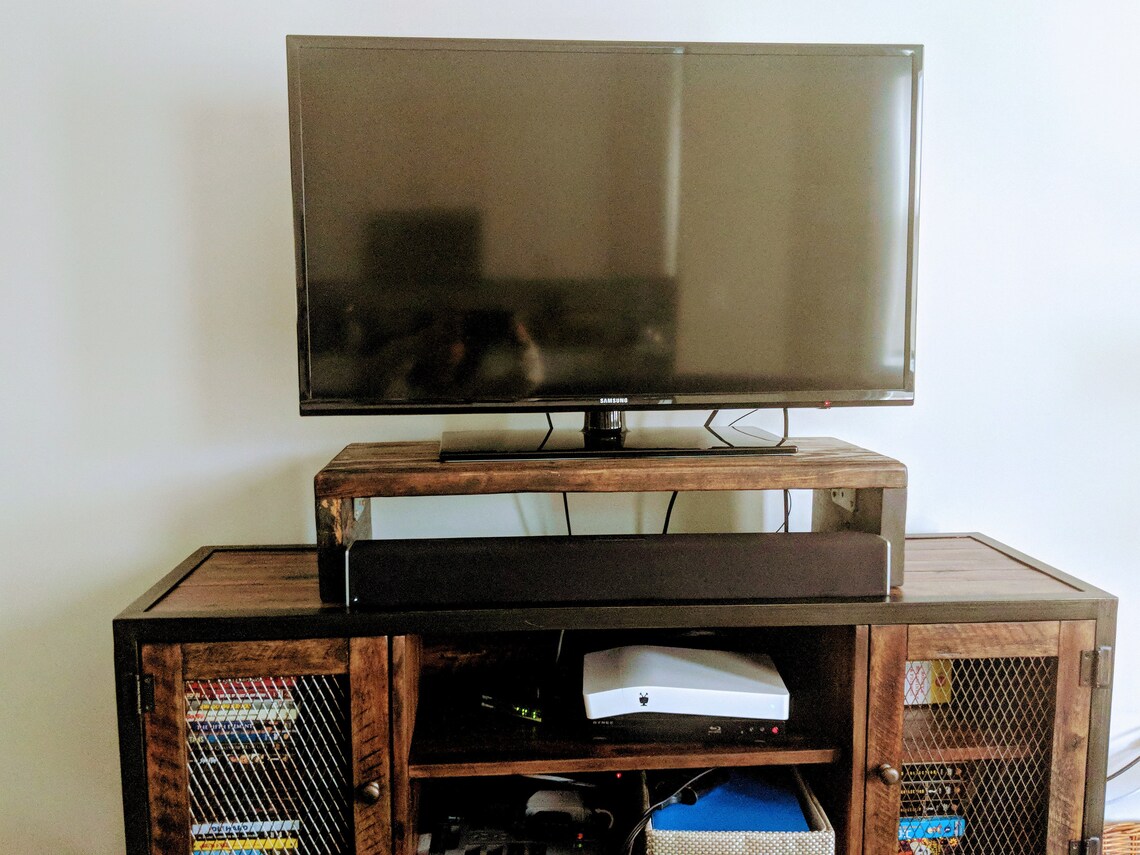 Rustic TABLE RISER Primitive Computer Monitor Printer Stand Desk TV ...