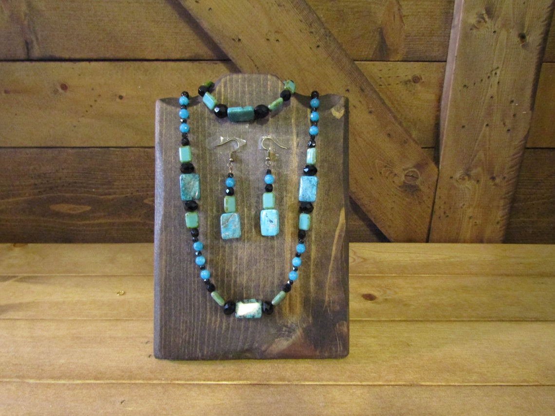 Rustic JEWELRY DISPLAY Necklace Stand Holder SET of Three - Etsy
