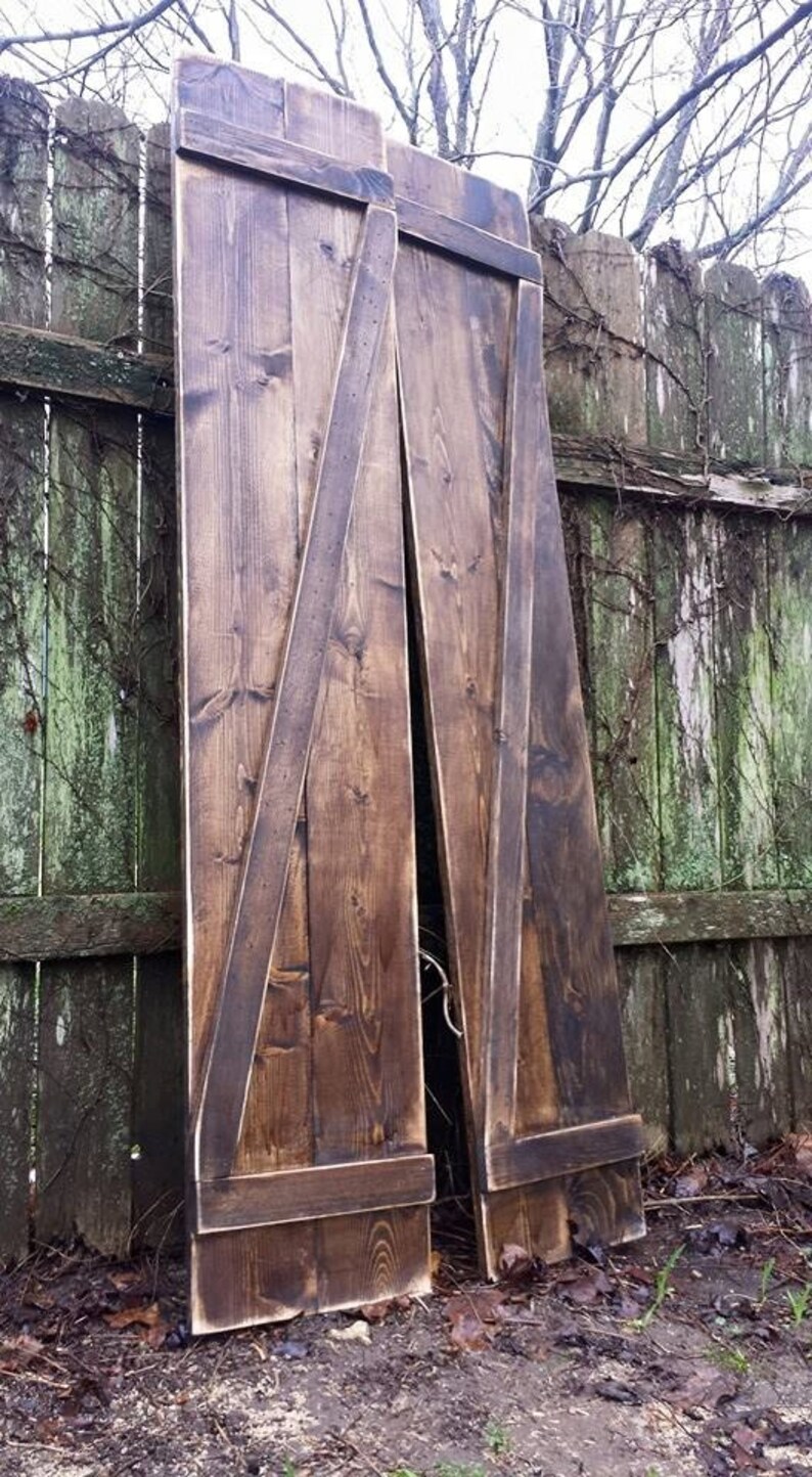 RUSTIC WOOD SHUTTERS Indoor Outdoor 14-1/2" W X72" H Distressed Dark ...