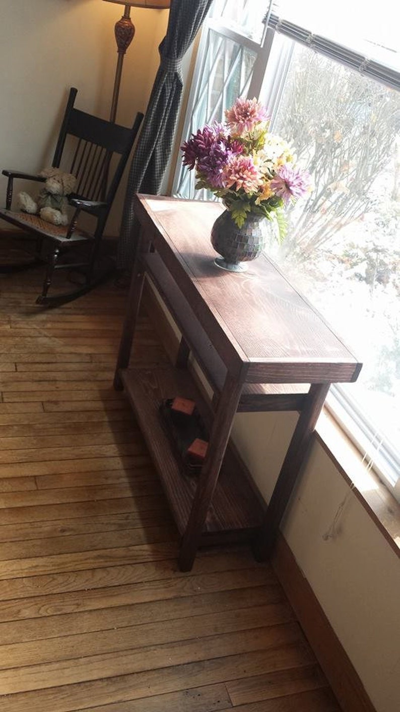 Rustic Primitive Reclaimed Wood SOFA Hall Console Accent Table | Etsy