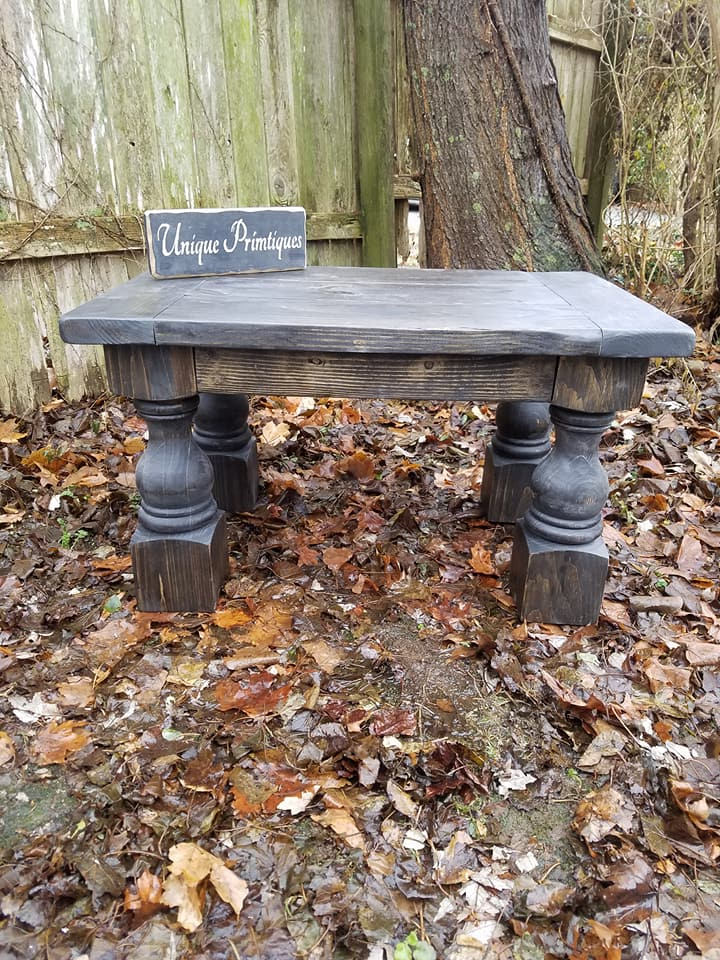Turned Leg COFFEE TABLE Solid Rustic Reclaimed Salvaged Wood Custom ...