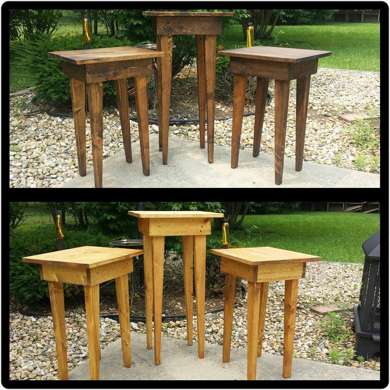 Set of THREE Reclaimed Wood Dark Walnut Stained End Corner - Etsy