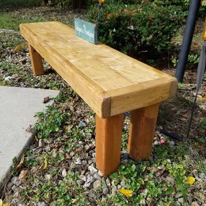 RUSTIC WOOD BENCH Golden Oak Stain Reclaimed Wooden Framed - Etsy