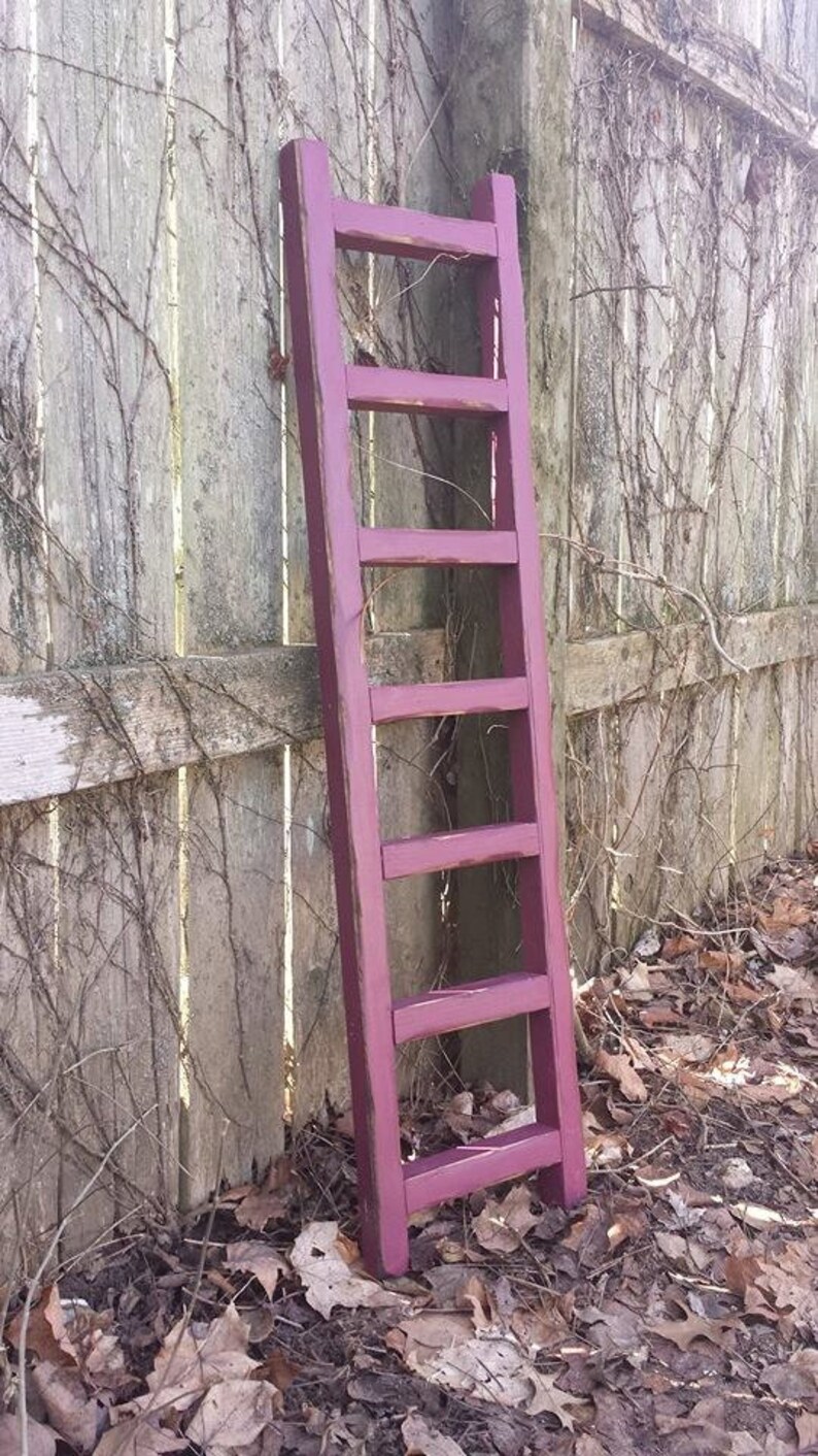 Primitive LADDER Rustic Barn Red 7-Rung Jewelry Display Home | Etsy