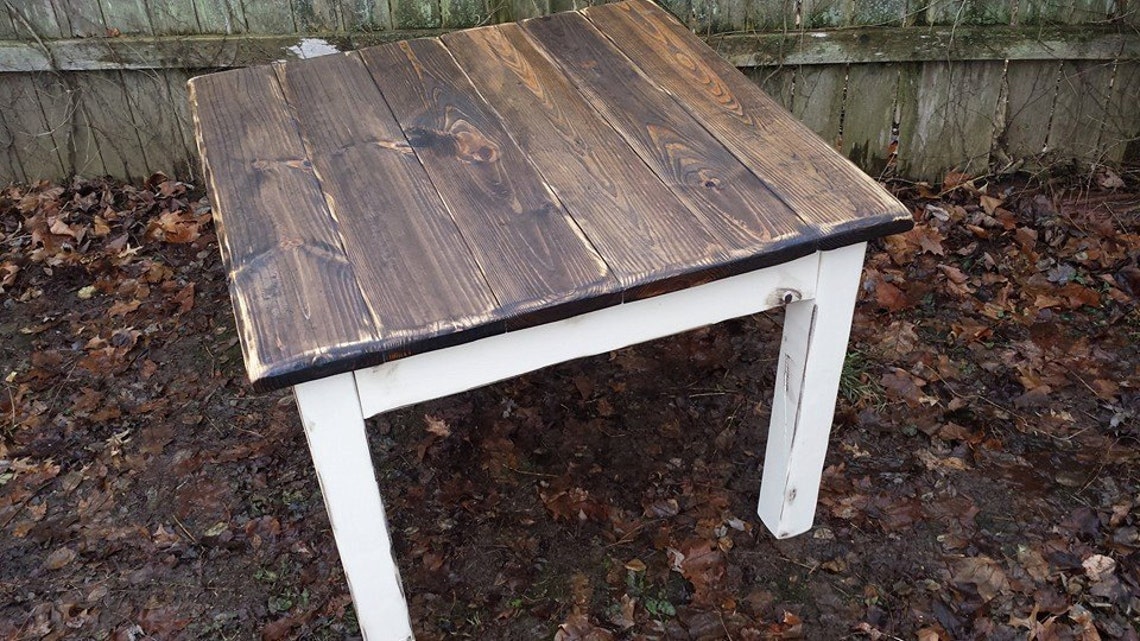 SQUARE FARMHOUSE TABLE Small Kitchen Dining Farm House - Etsy