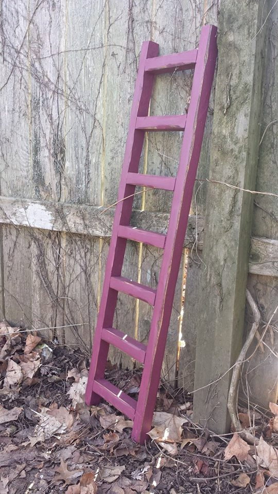 Primitive LADDER Rustic Barn Red 7-rung Jewelry Display Home - Etsy