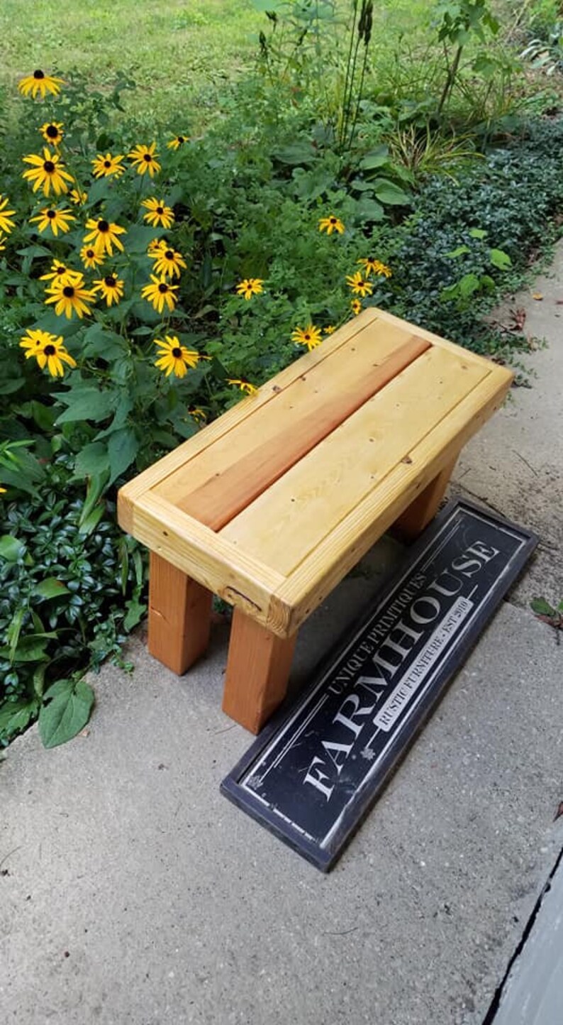 RUSTIC WOOD BENCH Indoor Outdoor Solid Wood Primitive Framed - Etsy