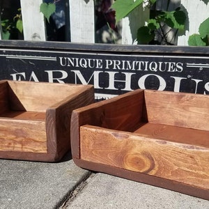 Rustic Reclaimed Wood PAPER TRAY Box Hand Made Home Office Business ...