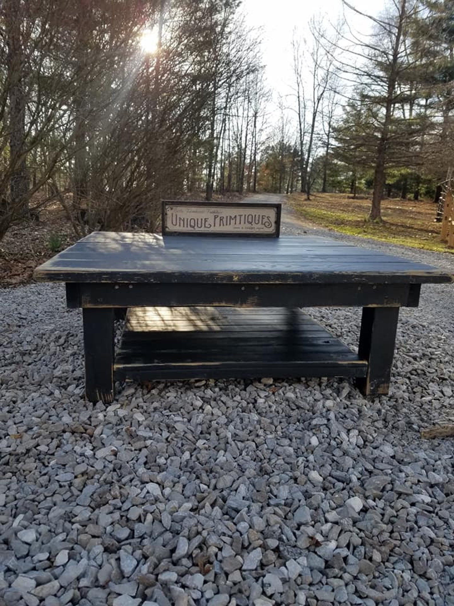 RUSTIC FARMHOUSE COFFEE Table Ext Large Square Shelf Farm - Etsy