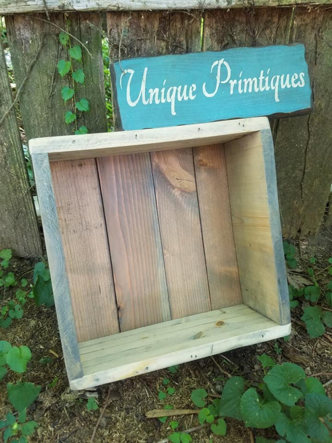 Rustic FARMHOUSE BOX CRATE Reclaimed Wood Bathroom Kitchen Living Room ...