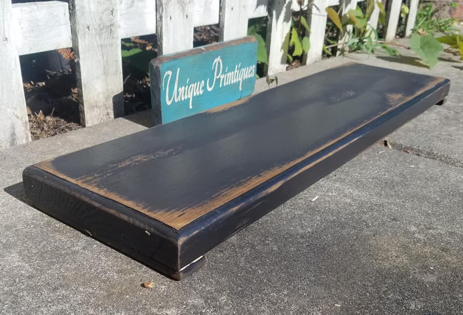 Rustic TABLE RISER Distressed Primitive Computer Monitor Printer Stand ...
