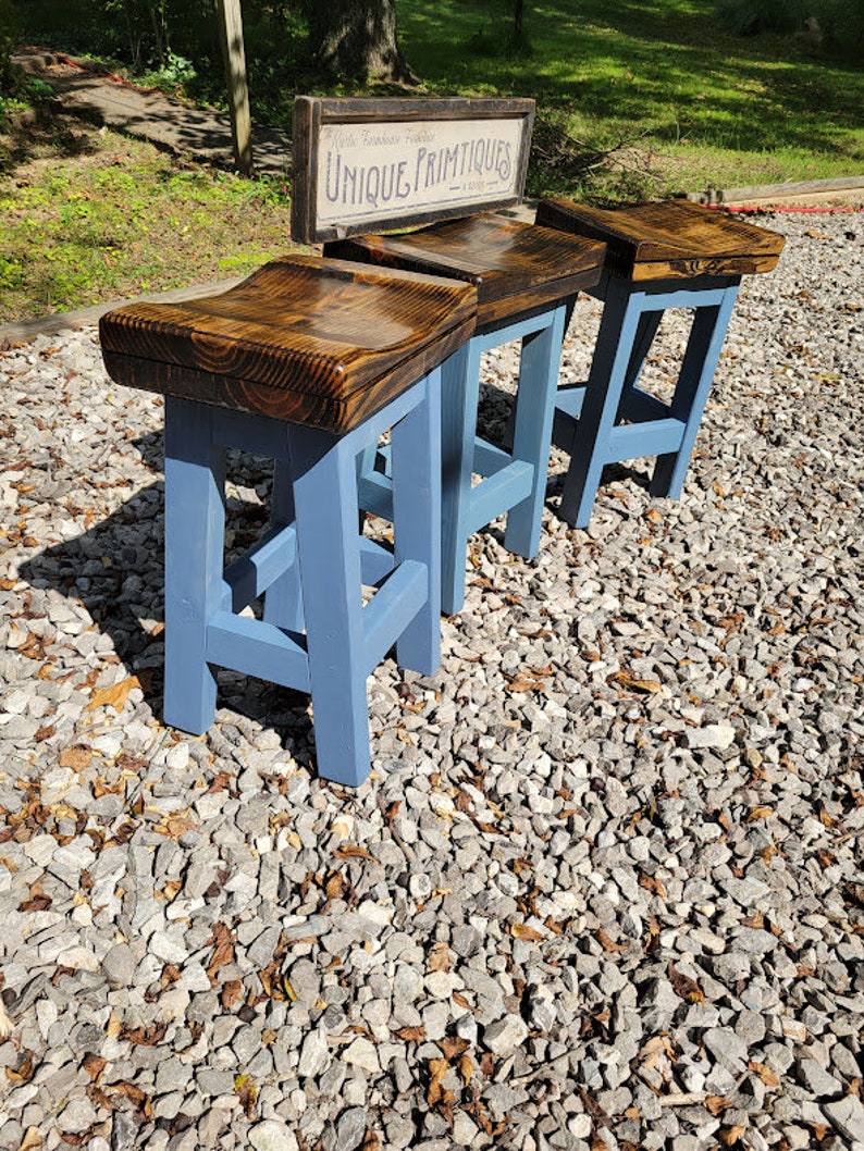 Rustic FARMHOUSE BAR Stool Farm House Country Kitchen Dark - Etsy