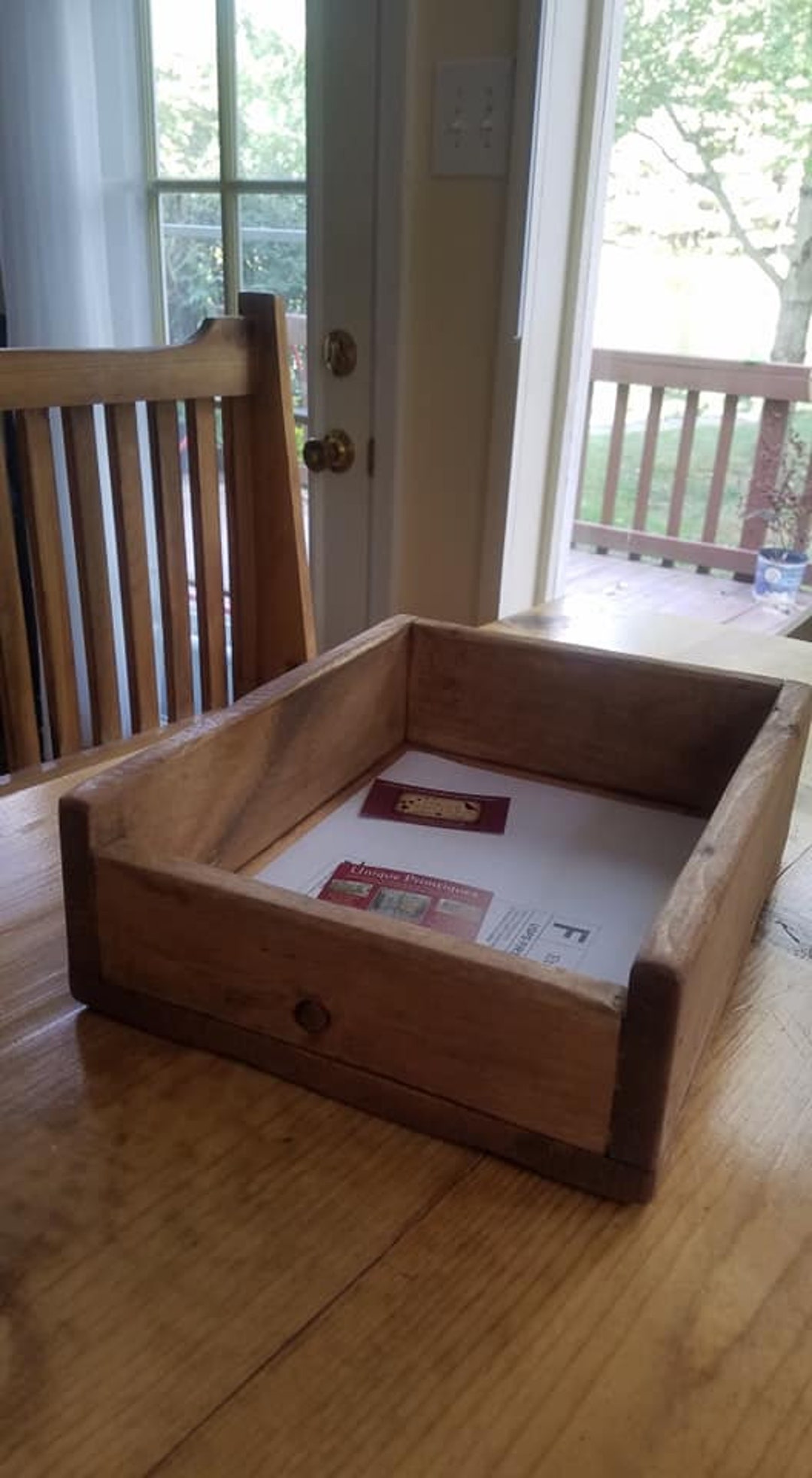 Rustic Reclaimed Wood PAPER TRAY Box Hand Made Home Office Business ...