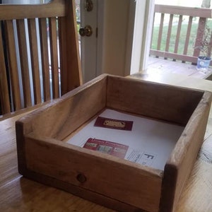 Rustic Reclaimed Wood PAPER TRAY Box Hand Made Home Office Business ...