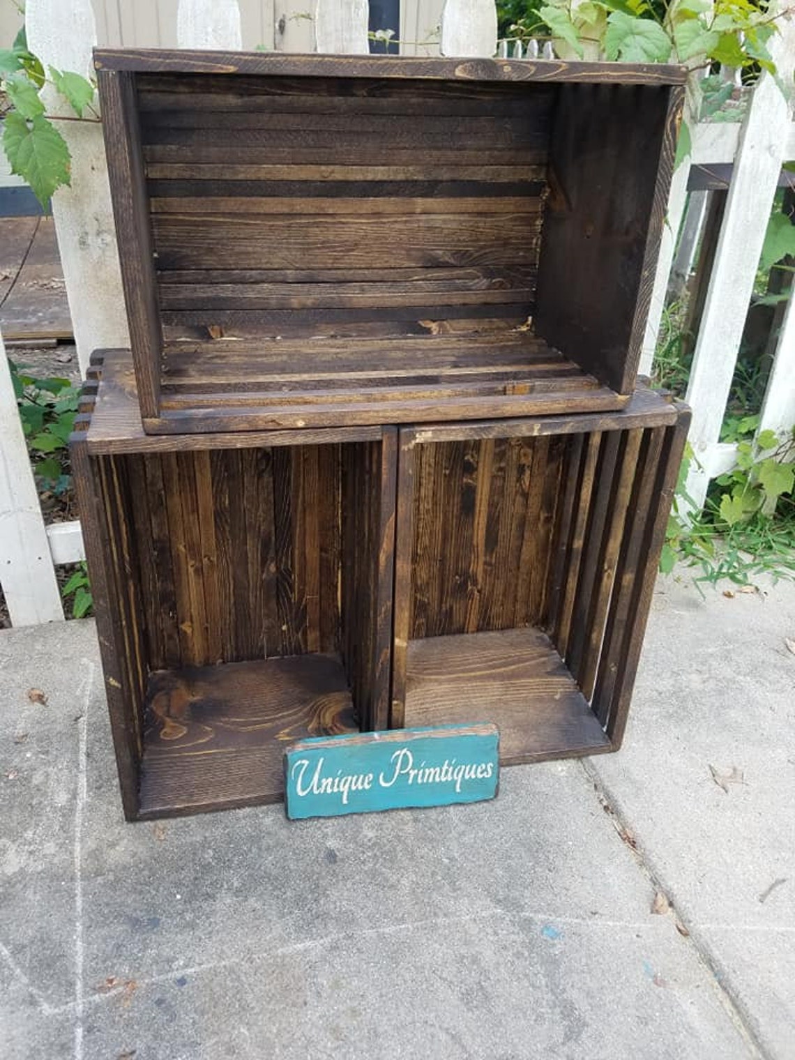 Rustic FARMHOUSE Wood CRATES X3 Reclaimed Wood Bathroom | Etsy