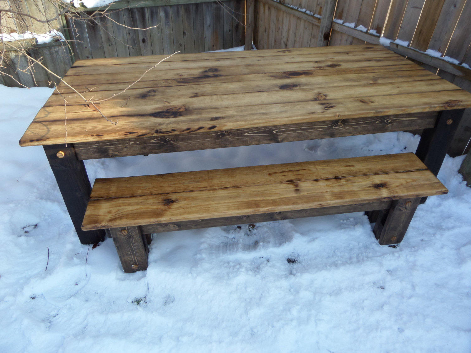 RUSTIC Wood TABLE Large Set Cabin Farmhouse 48x96x31h 8-Foot | Etsy