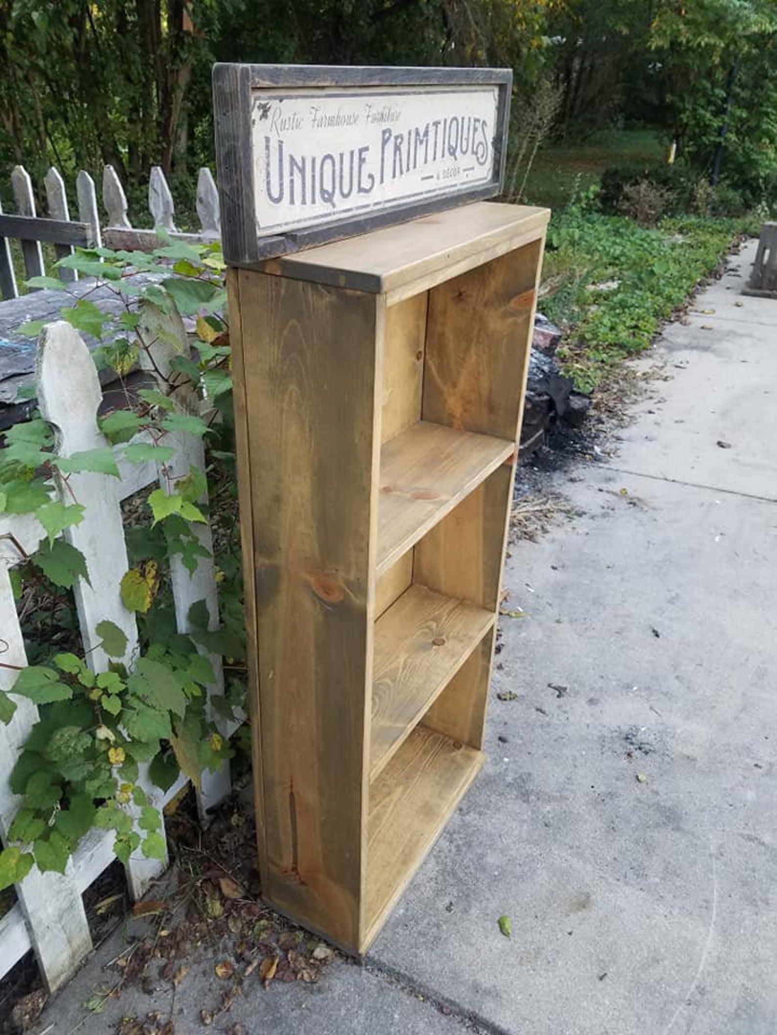 RUSTIC FARMHOUSE BOOKCASE Shelving Storage Shelf Driftwood Reclaimed ...