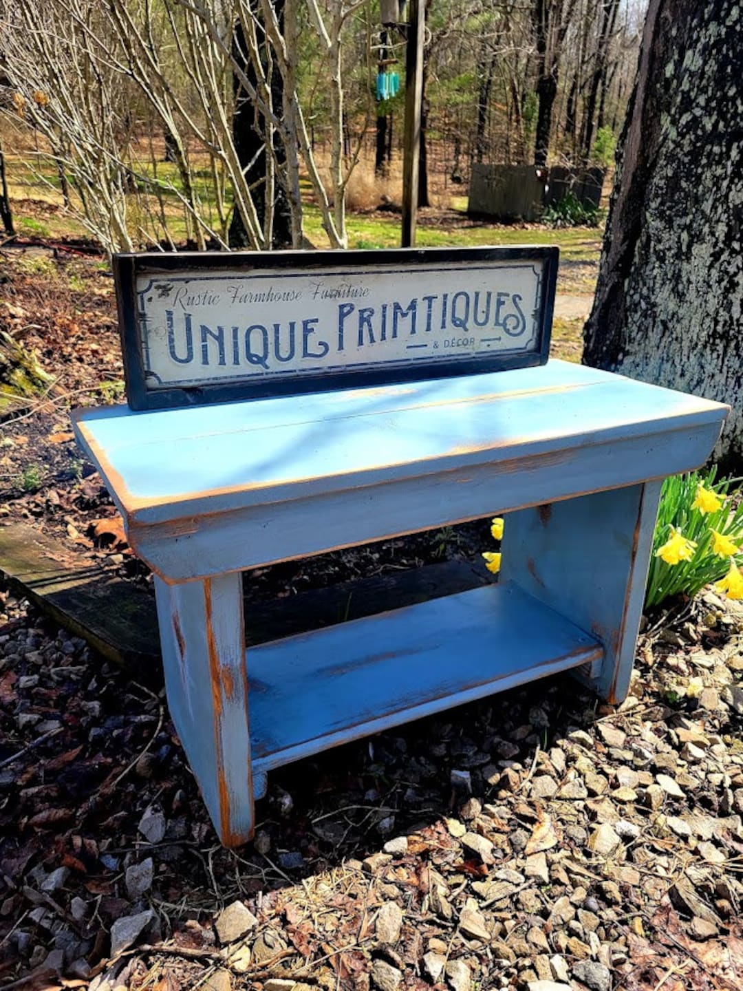 RUSTIC FARMHOUSE BENCH Farm House Country Kitchen Reclaimed Wood Indoor ...