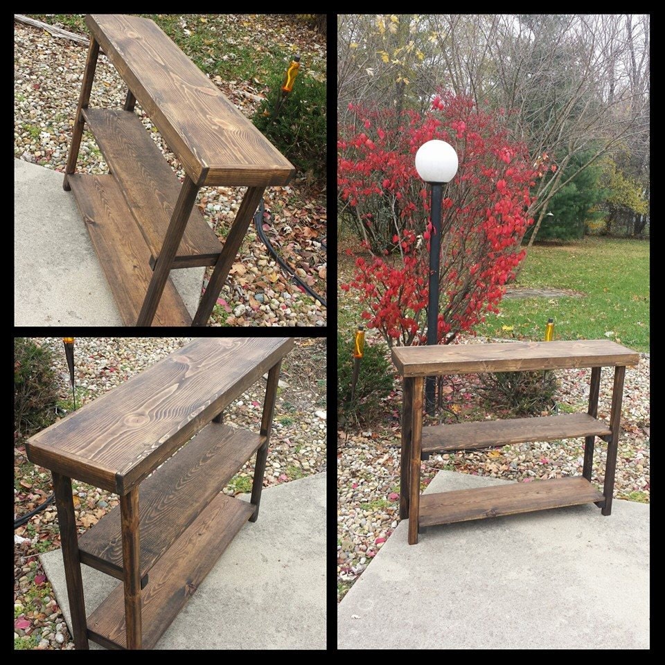 Rustic Primitive Reclaimed Wood SOFA Hall Console Table Book | Etsy