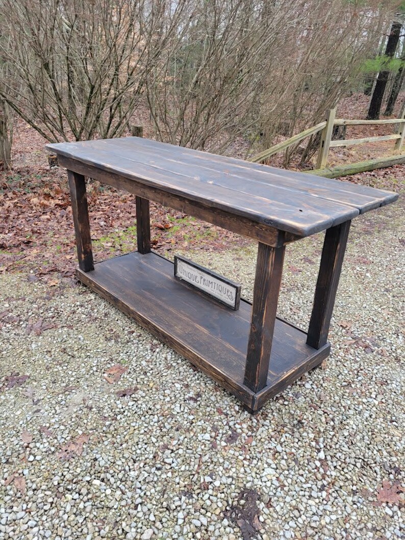 Large Rustic 7-FT KITCHEN ISLAND Primitive Dark Walnut Stain - Etsy