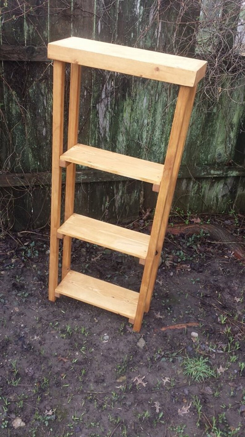 5-foot Tall Rustic Four Shelf Bookcase Primitive Bookshelf by Unique ...