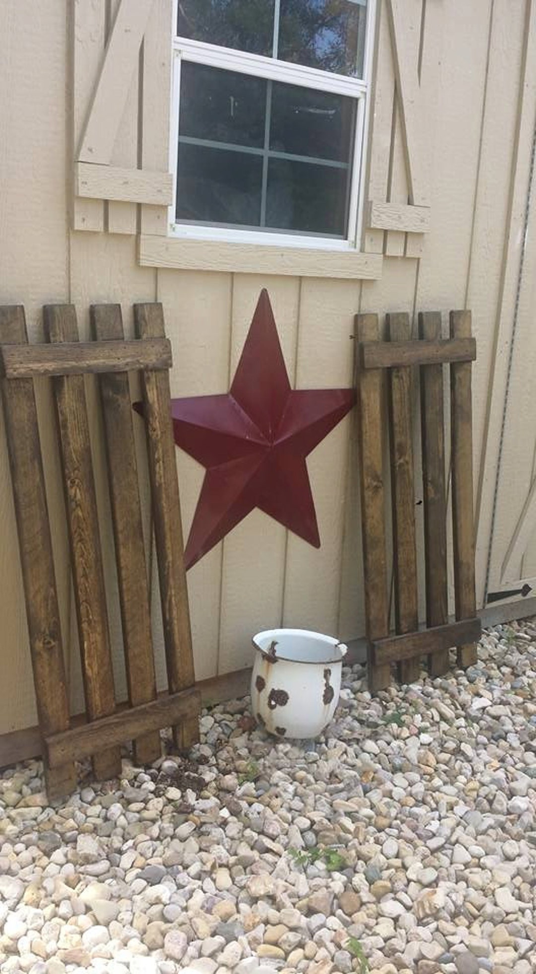 RUSTIC WOOD SHUTTERS Farmhouse Decor 15x40"h Primitive Dark Walnut ...