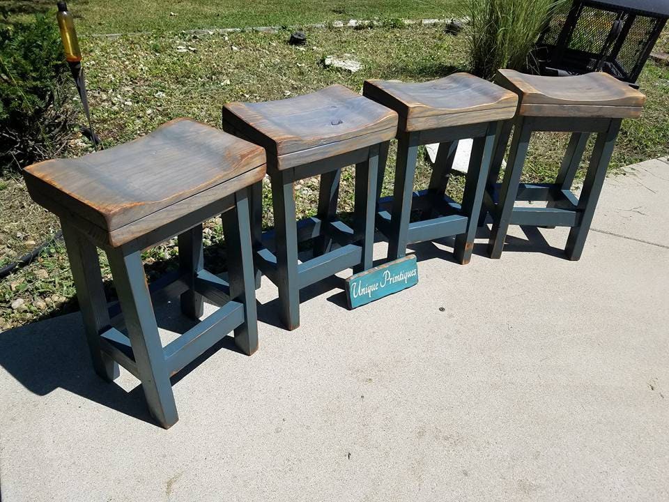 Rustic New England Farmhouse TABLE One Bench Four STOOLS | Etsy