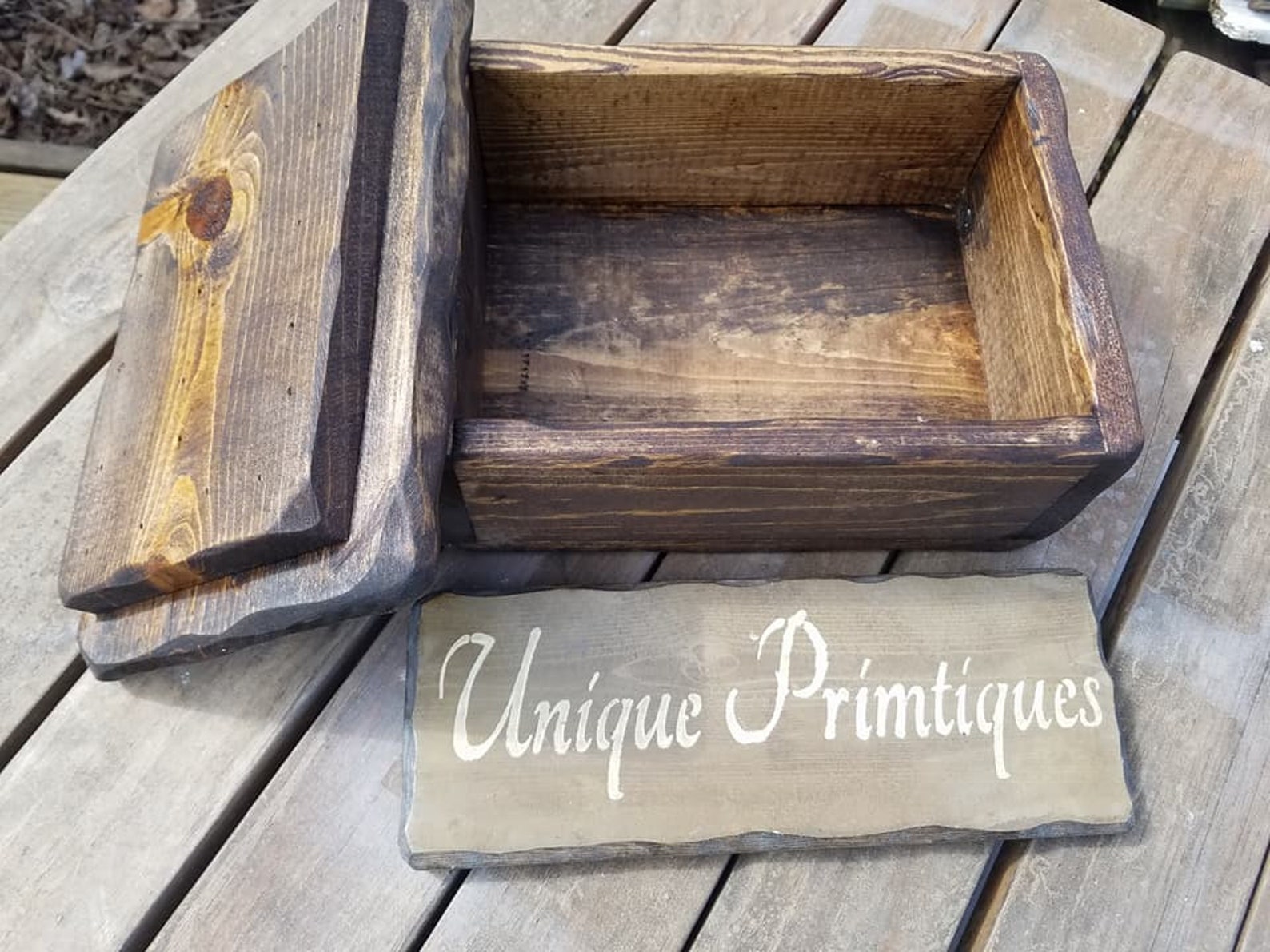 Rustic Nesting Lid Box Reclaimed Wood Tray Box Candle Holder | Etsy